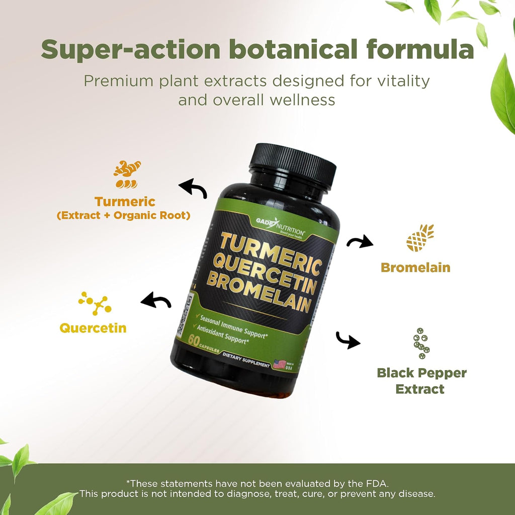 Turmeric quercetin with bromelain capsules