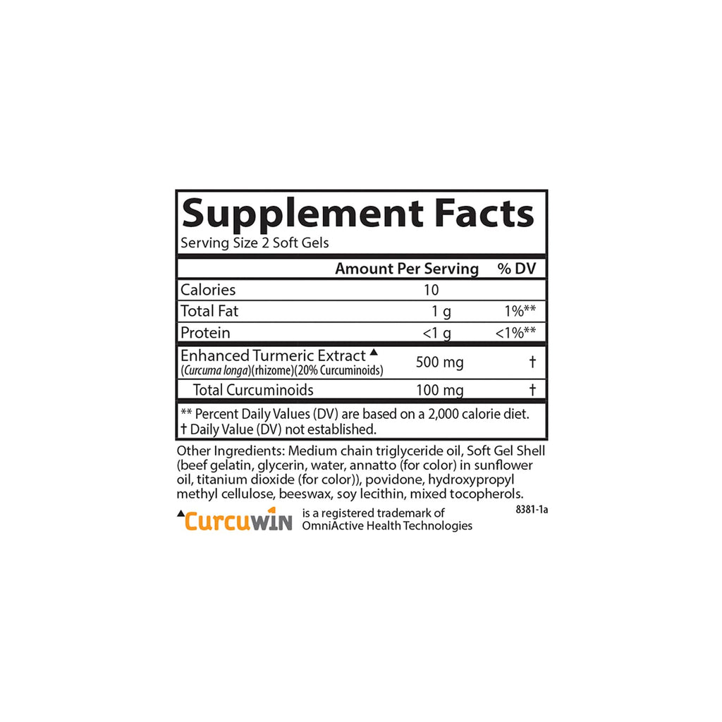 Turmeric softgels for active lifestyles