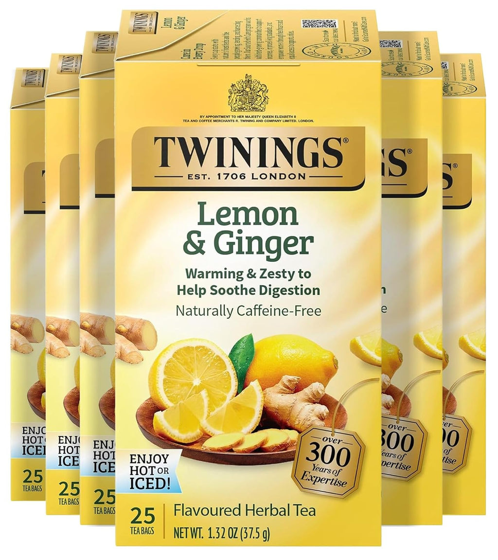 Twinings herbal tea with lemon ginger