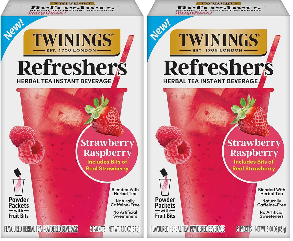 Twinings Strawberry Raspberry herbal tea packets