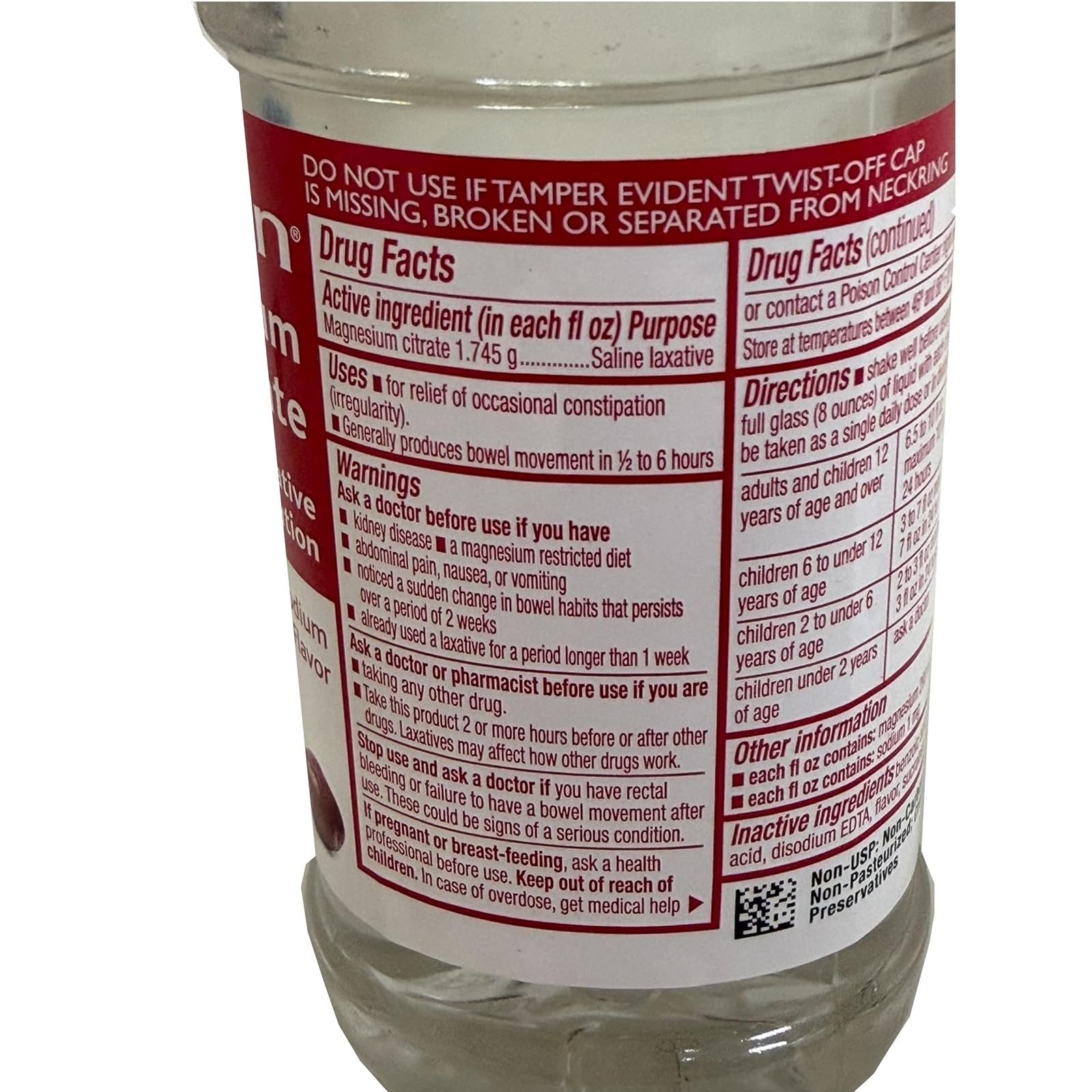 two bottles of magnesium citrate