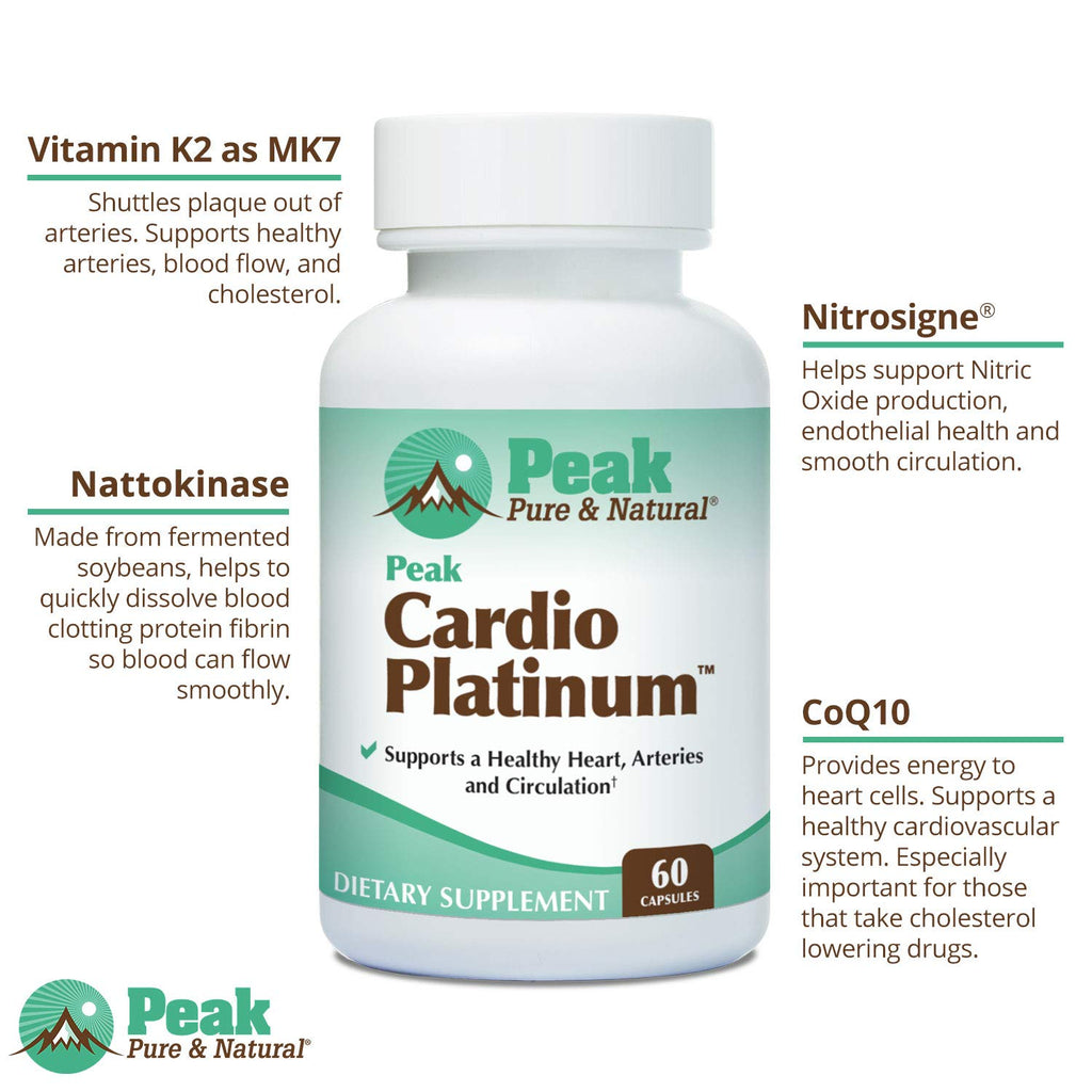two bottles of Peak Cardio Platinum vitamins
