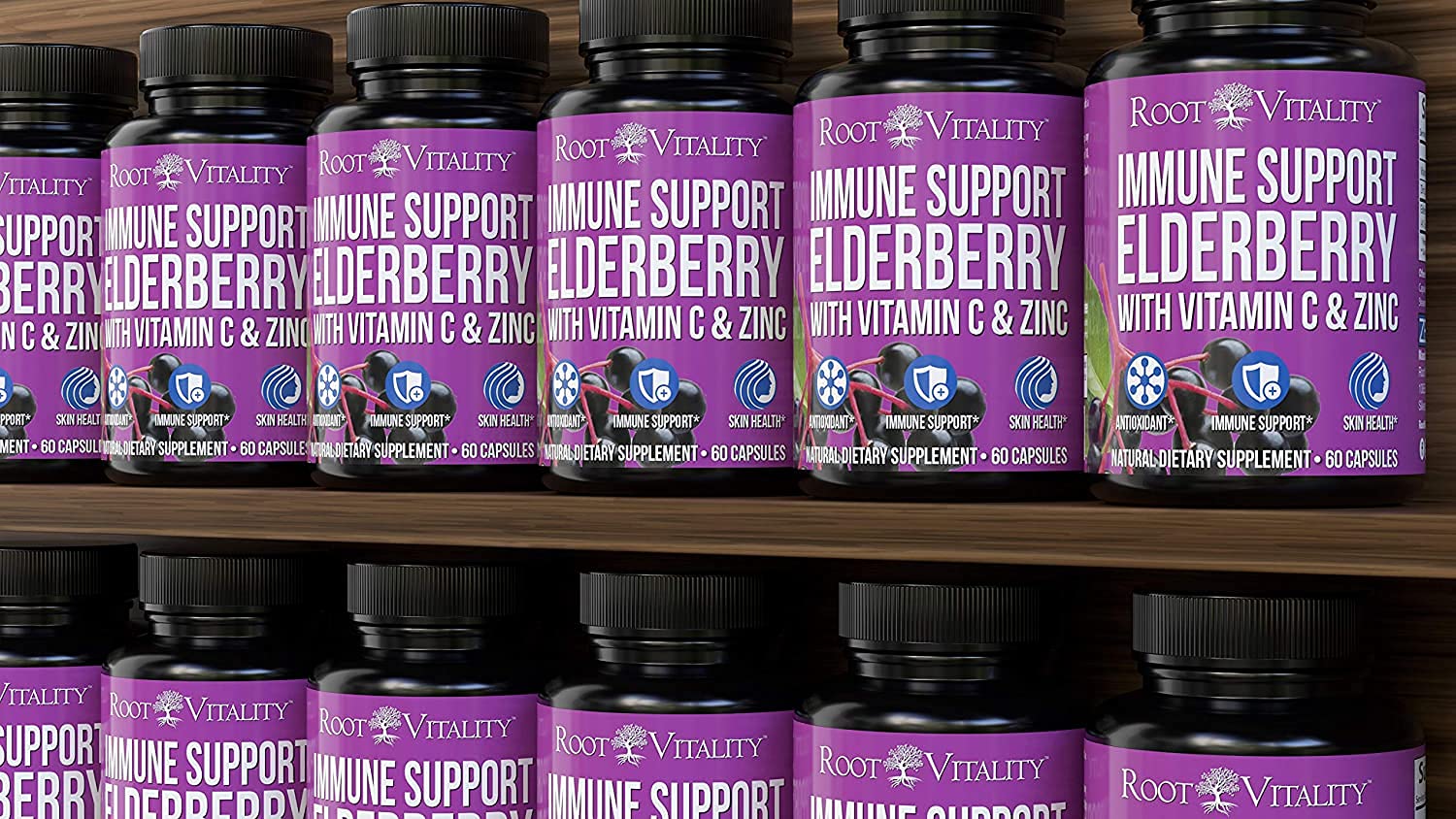 Two month supply of elderberry capsules