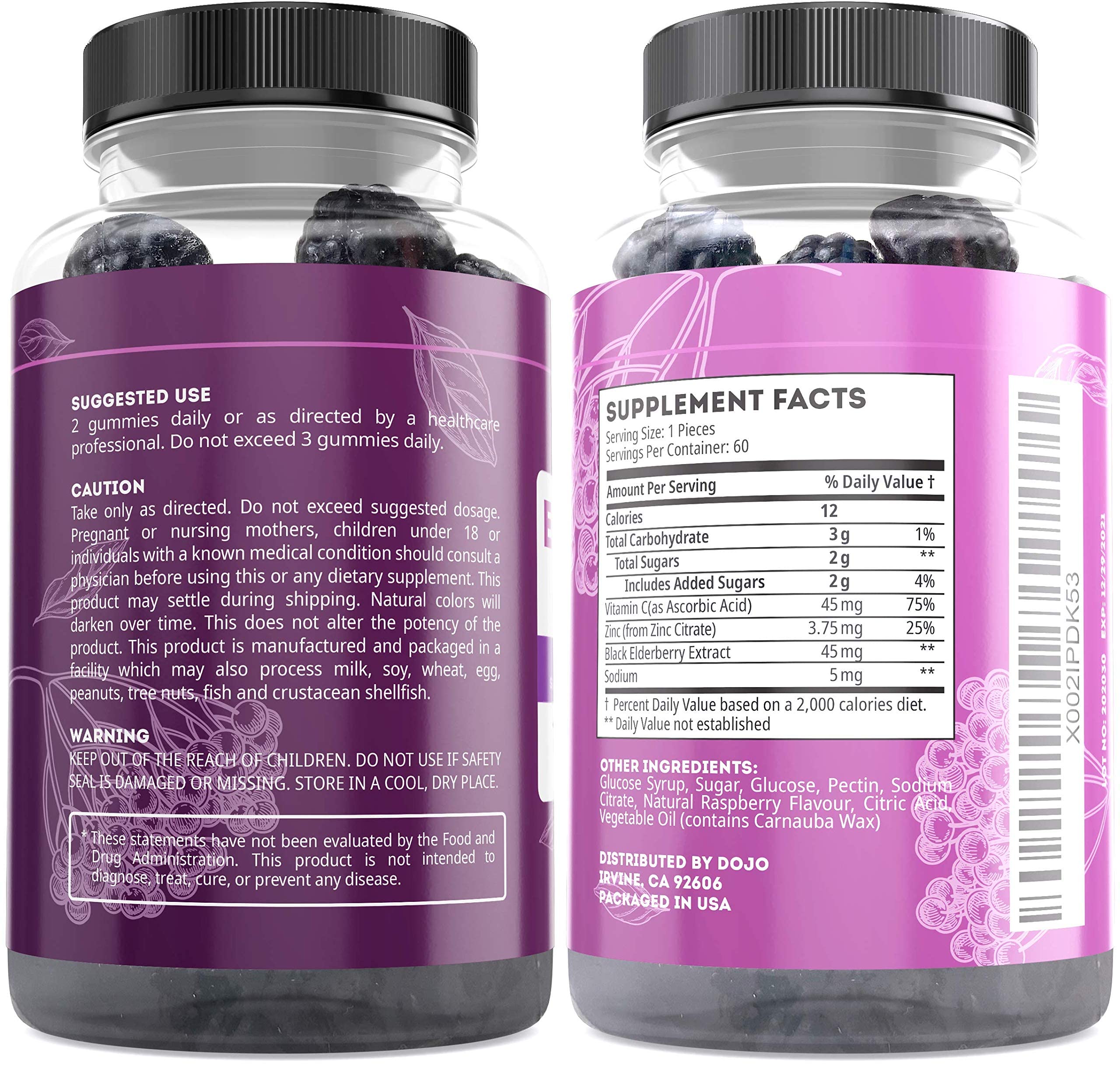 two-month supply of elderberry gummies