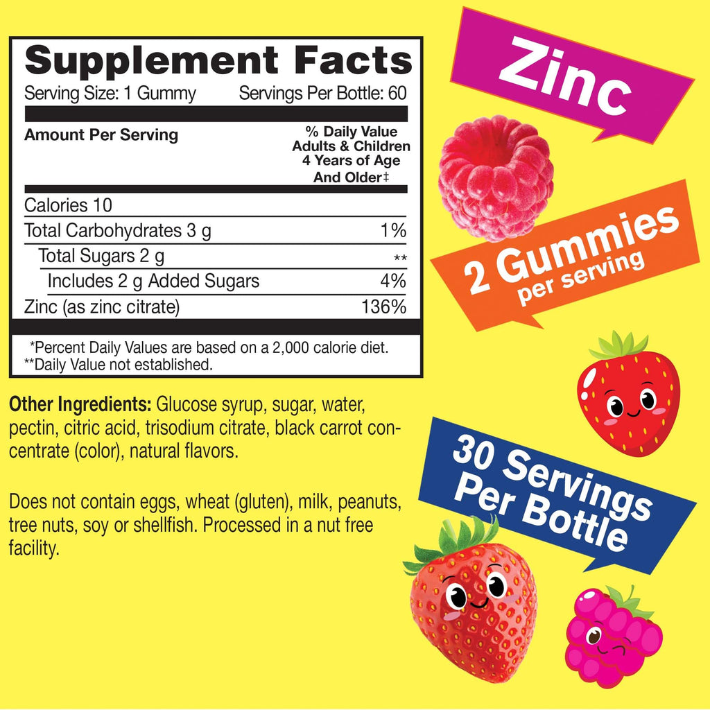 Two month supply of zinc gummies