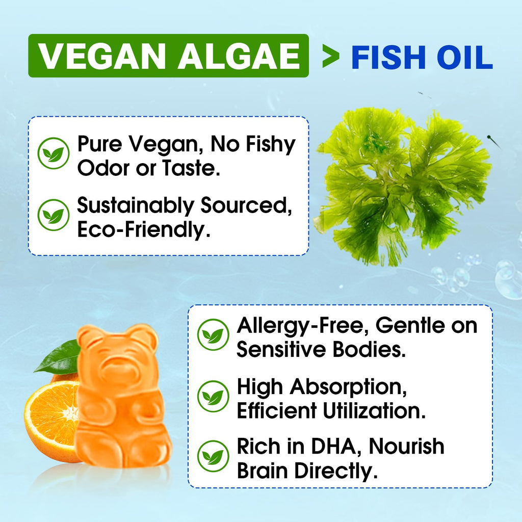 two pack algae omega gummy benefits