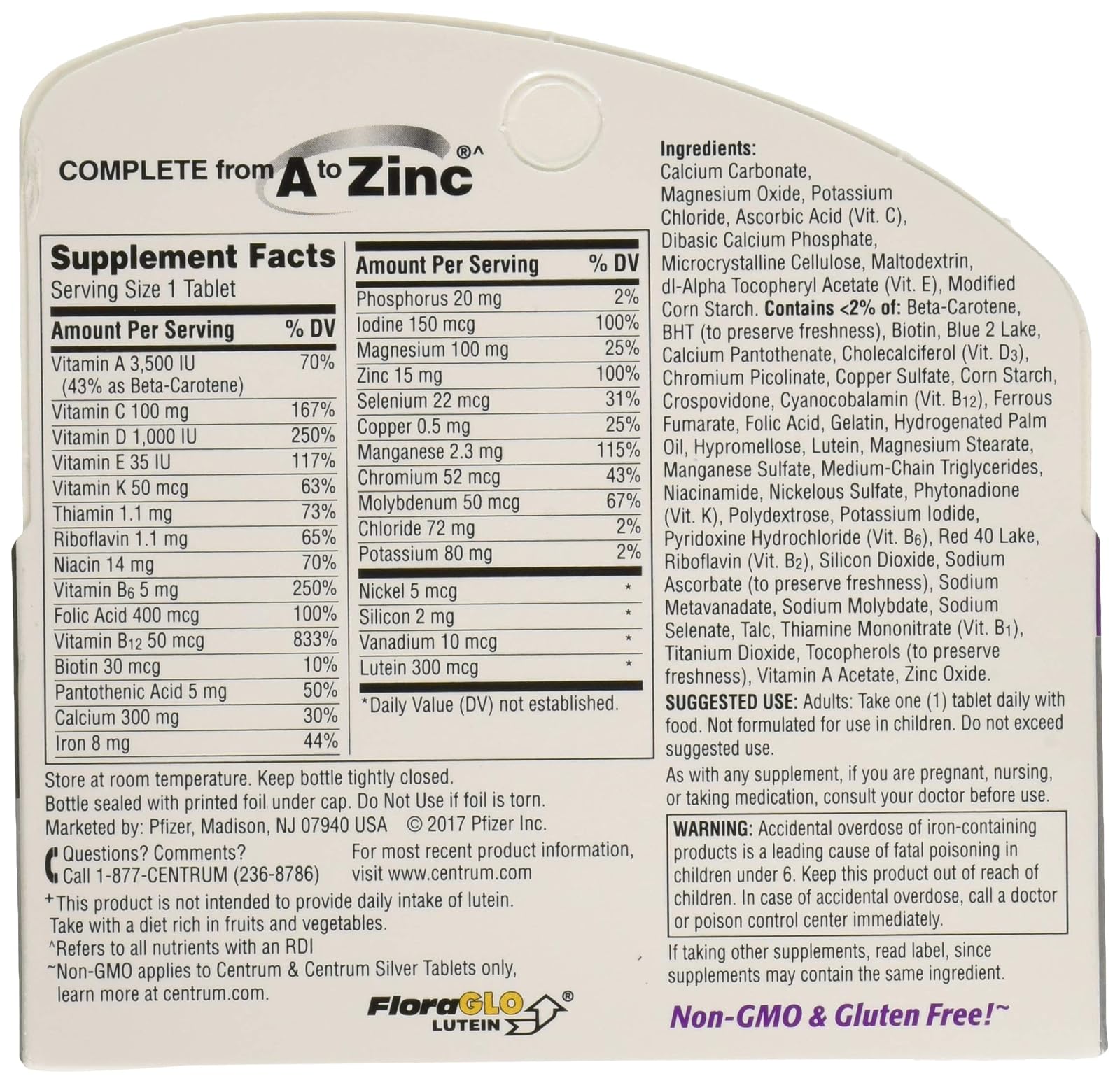two pack Centrum multivitamin tablets