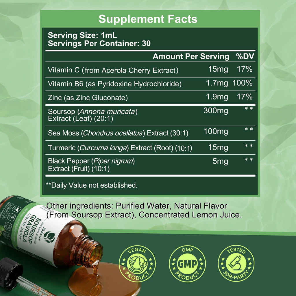 two pack graviola leaf drops