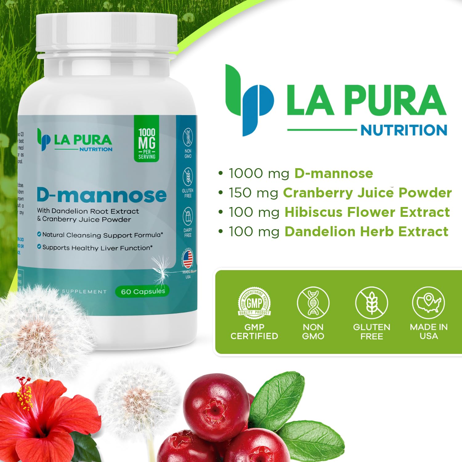 Two pack LaPura D-Mannose supplement