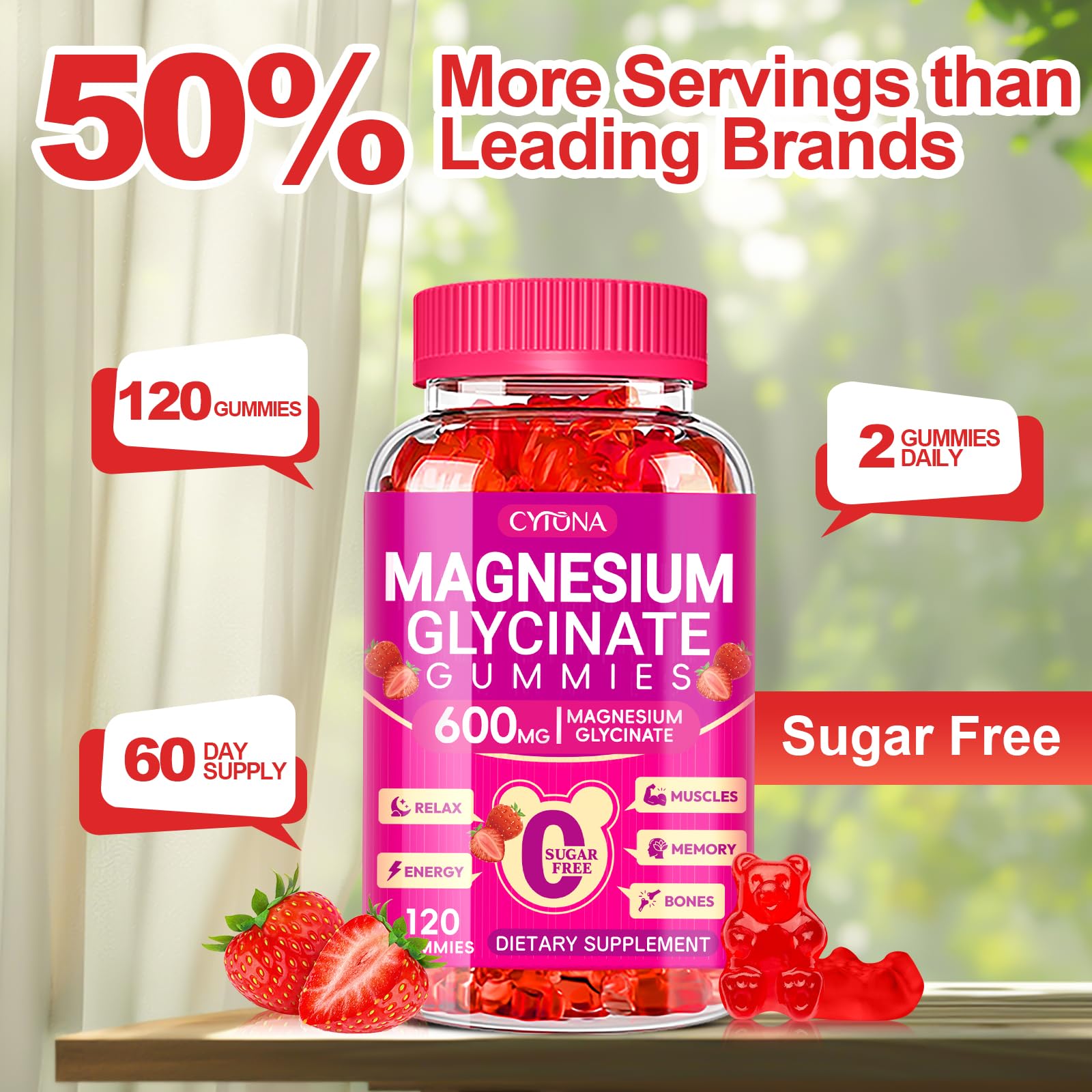 two pack magnesium gummies convenience