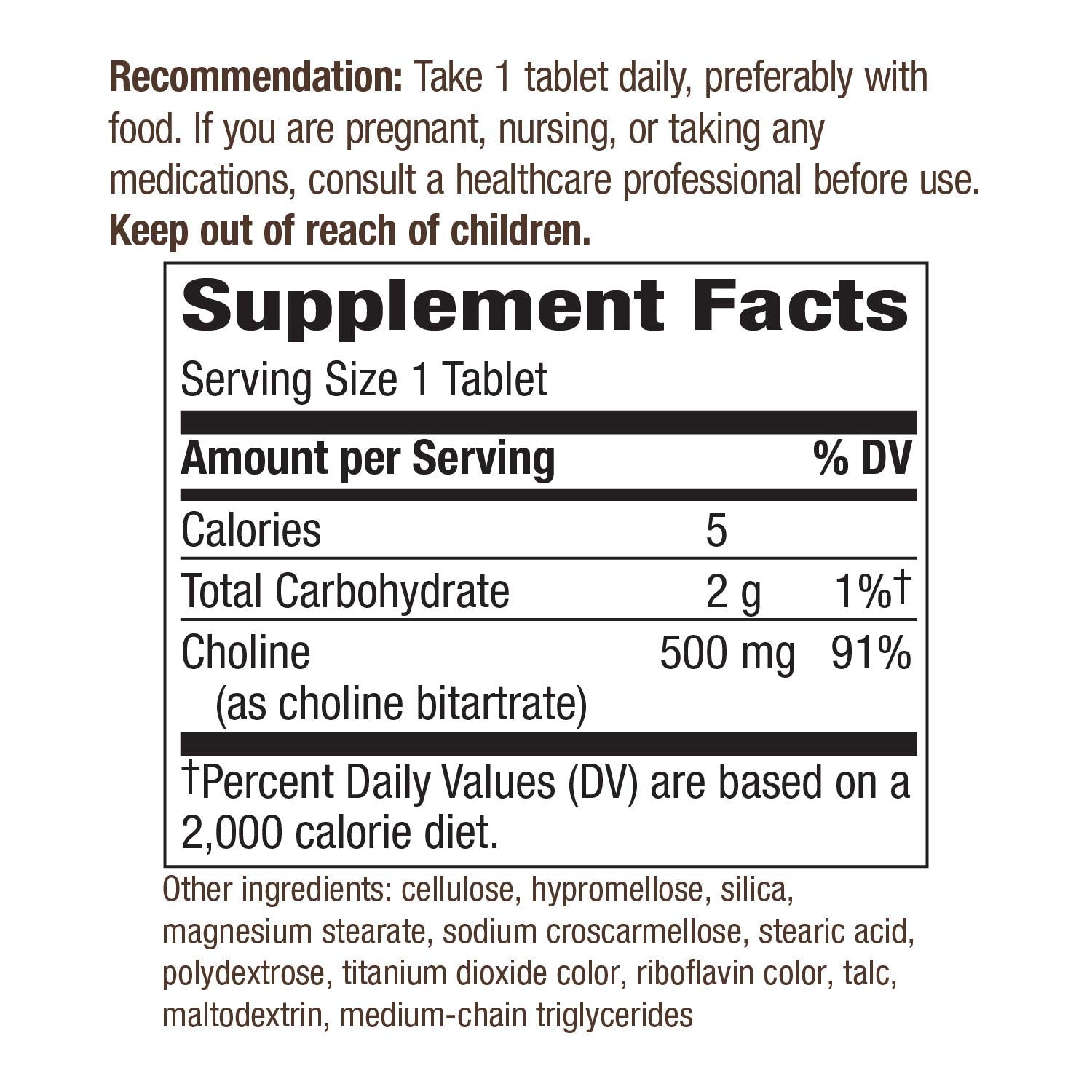two pack of Choline supplements