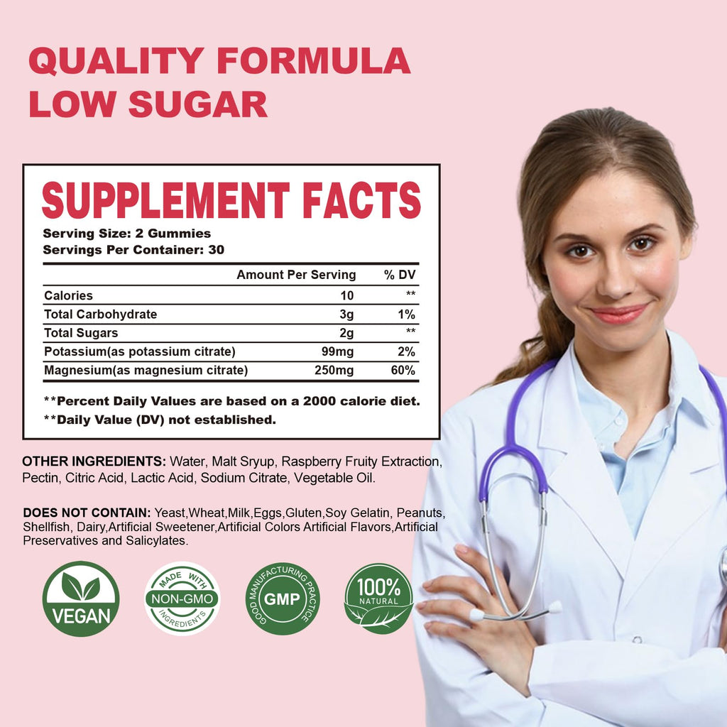 two pack potassium gummies for health
