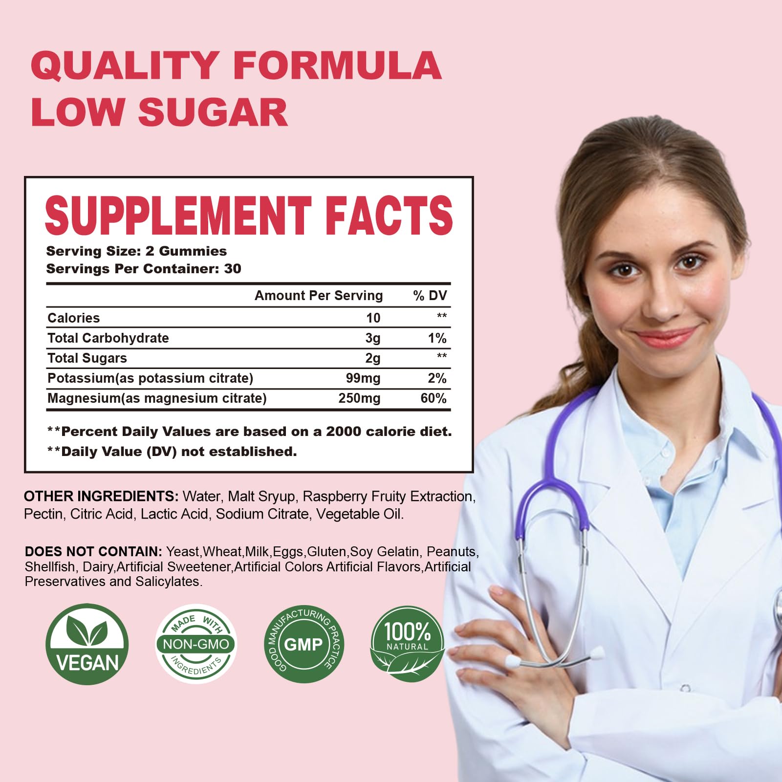 two pack potassium gummies for health