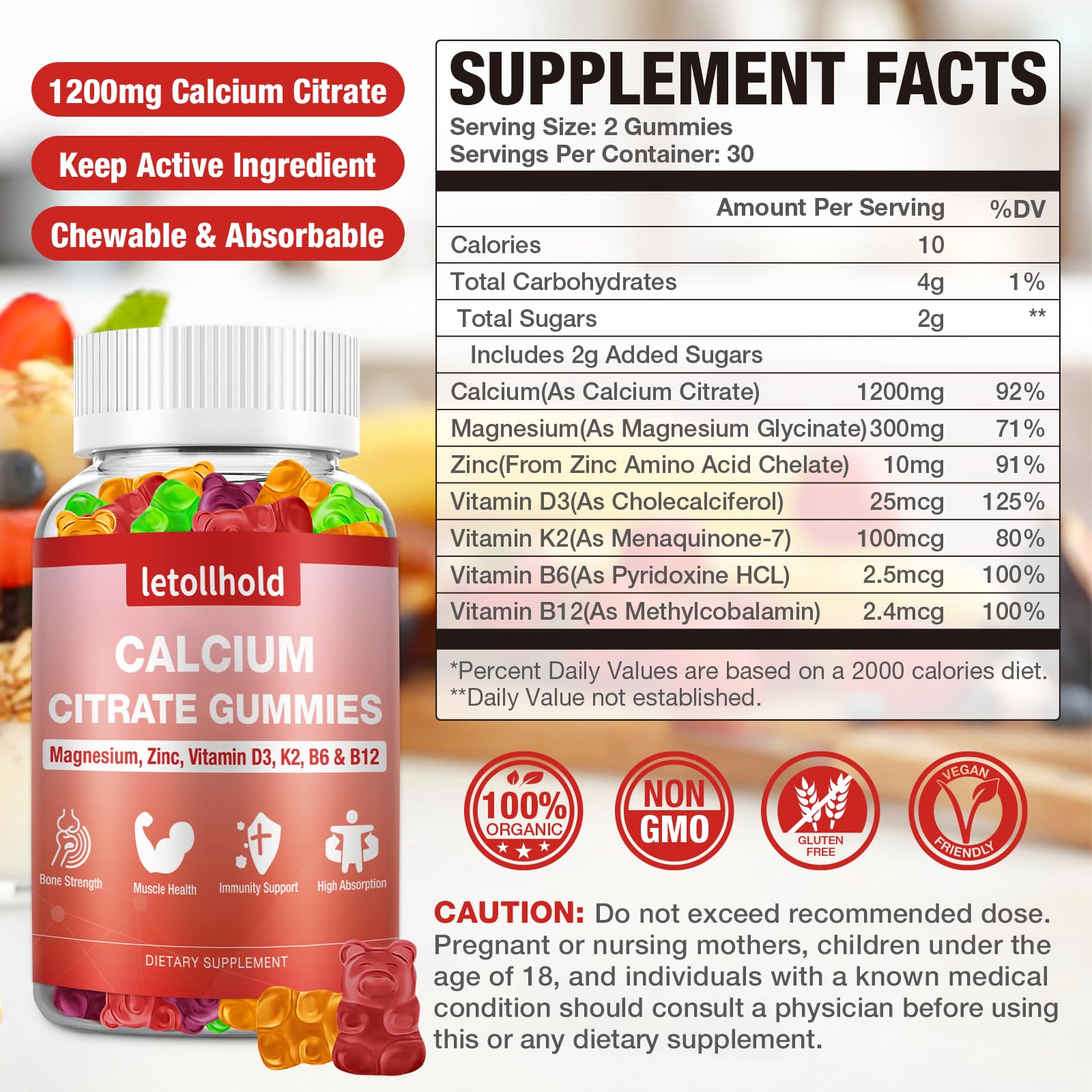 Two packs of calcium citrate gummies