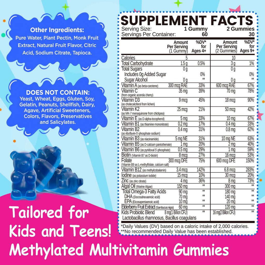 two-piece kids multivitamin pack