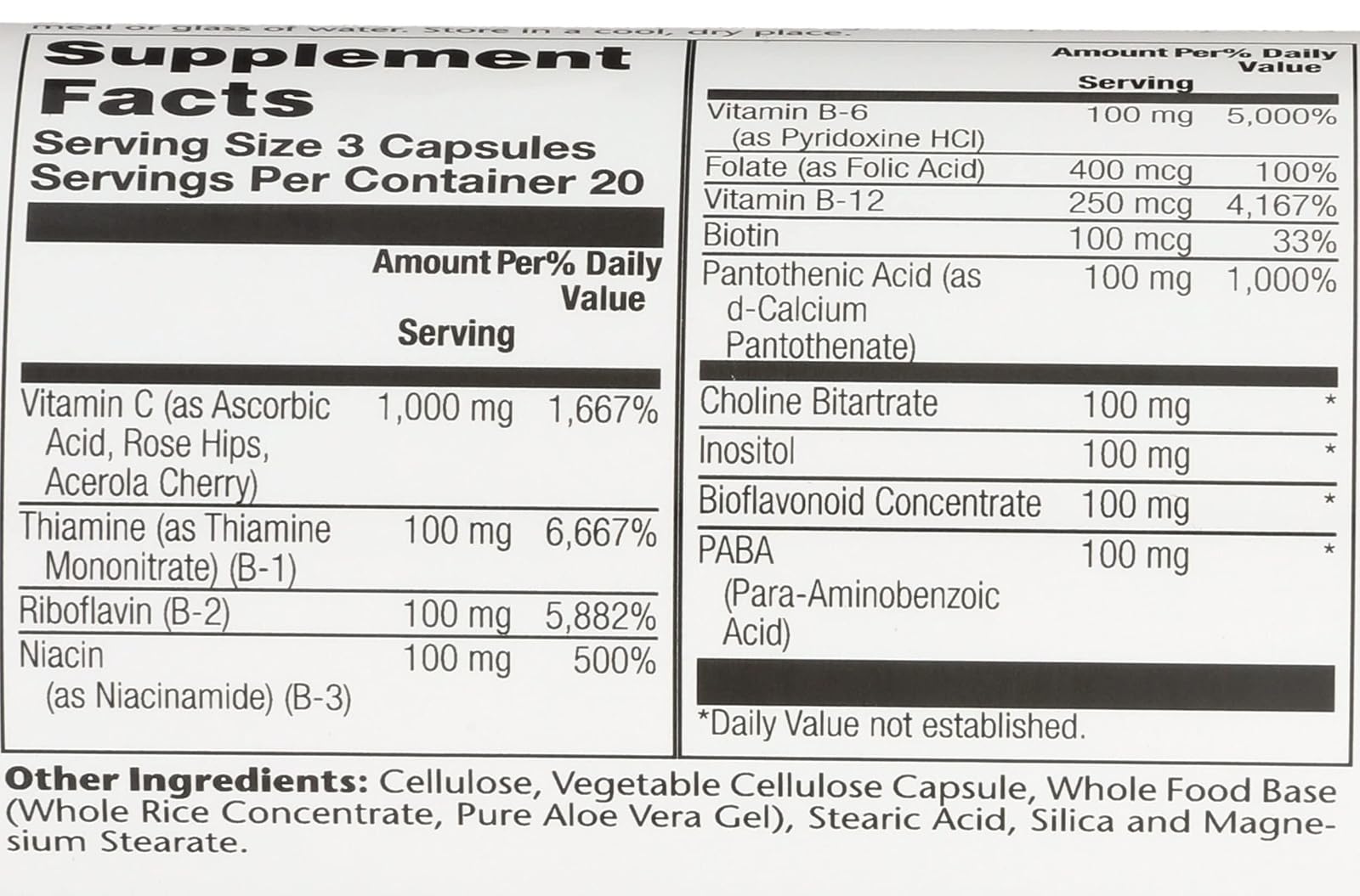 Two stage B vitamin formula
