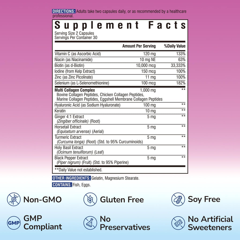 Type I II III collagen capsules