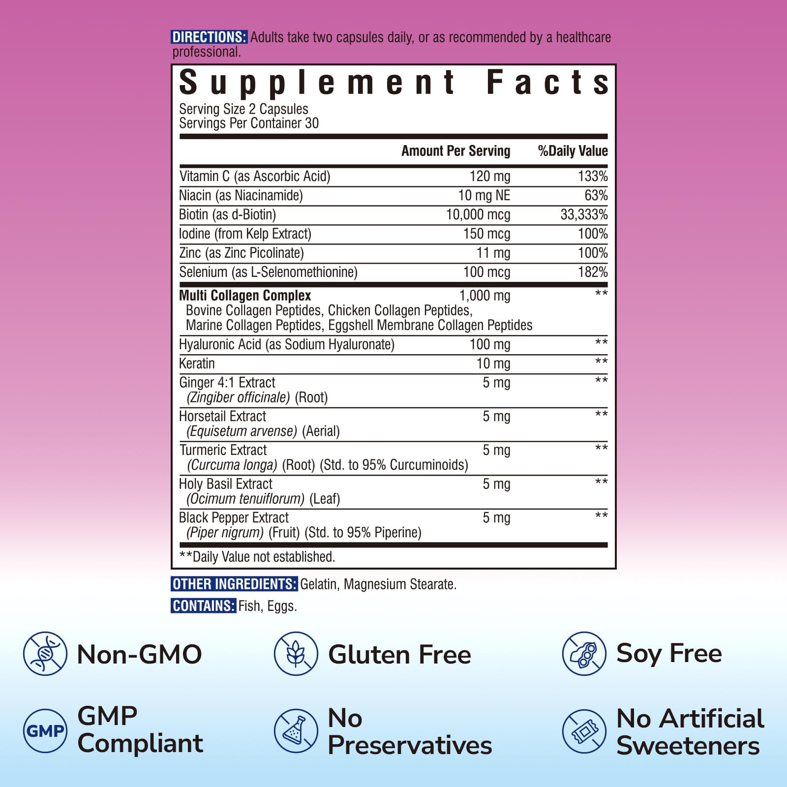 Type I II III collagen capsules
