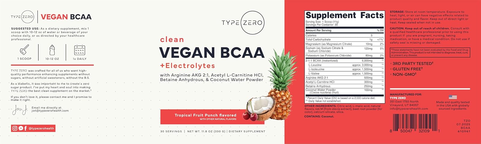 Type Zero amino acids for recovery