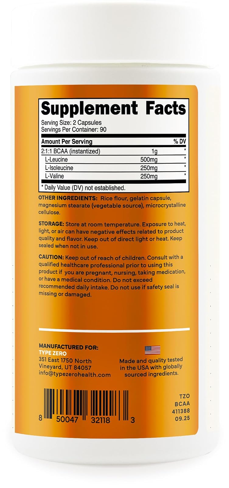 Type Zero BCAA 1000 mg capsules