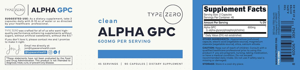 Type Zero choline capsules for energy boost