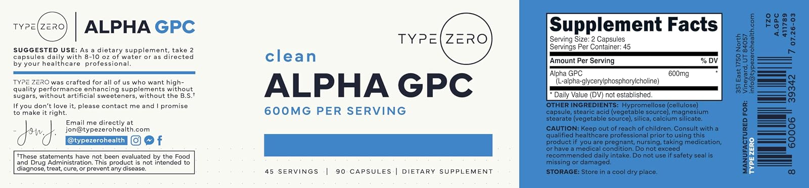 Type Zero choline capsules for energy boost
