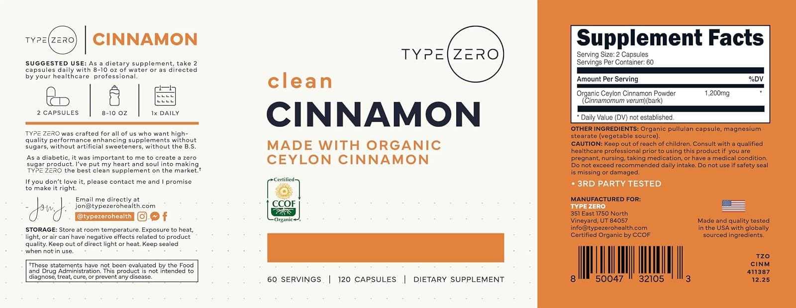Type Zero cinnamon for wellness