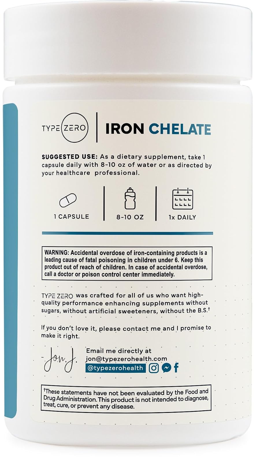 Type Zero iron bisglycinate benefits