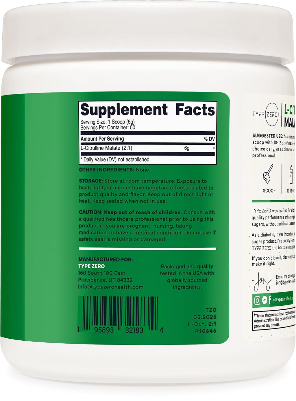 Type Zero unflavored sports nutrition