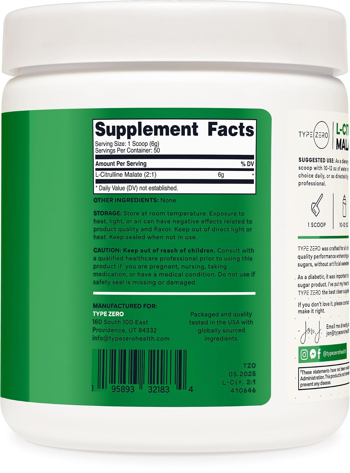 Type Zero unflavored sports nutrition