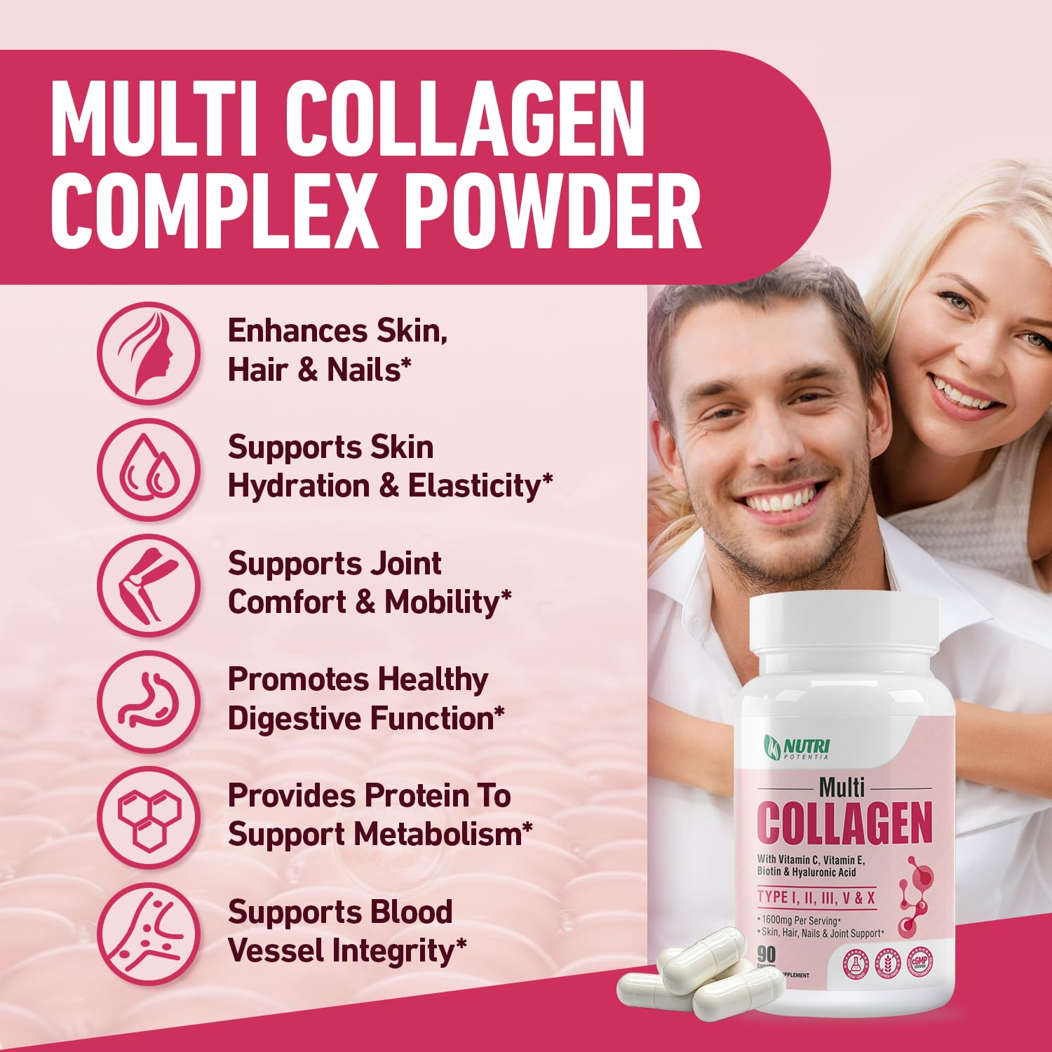 Types I II III V X collagen benefits