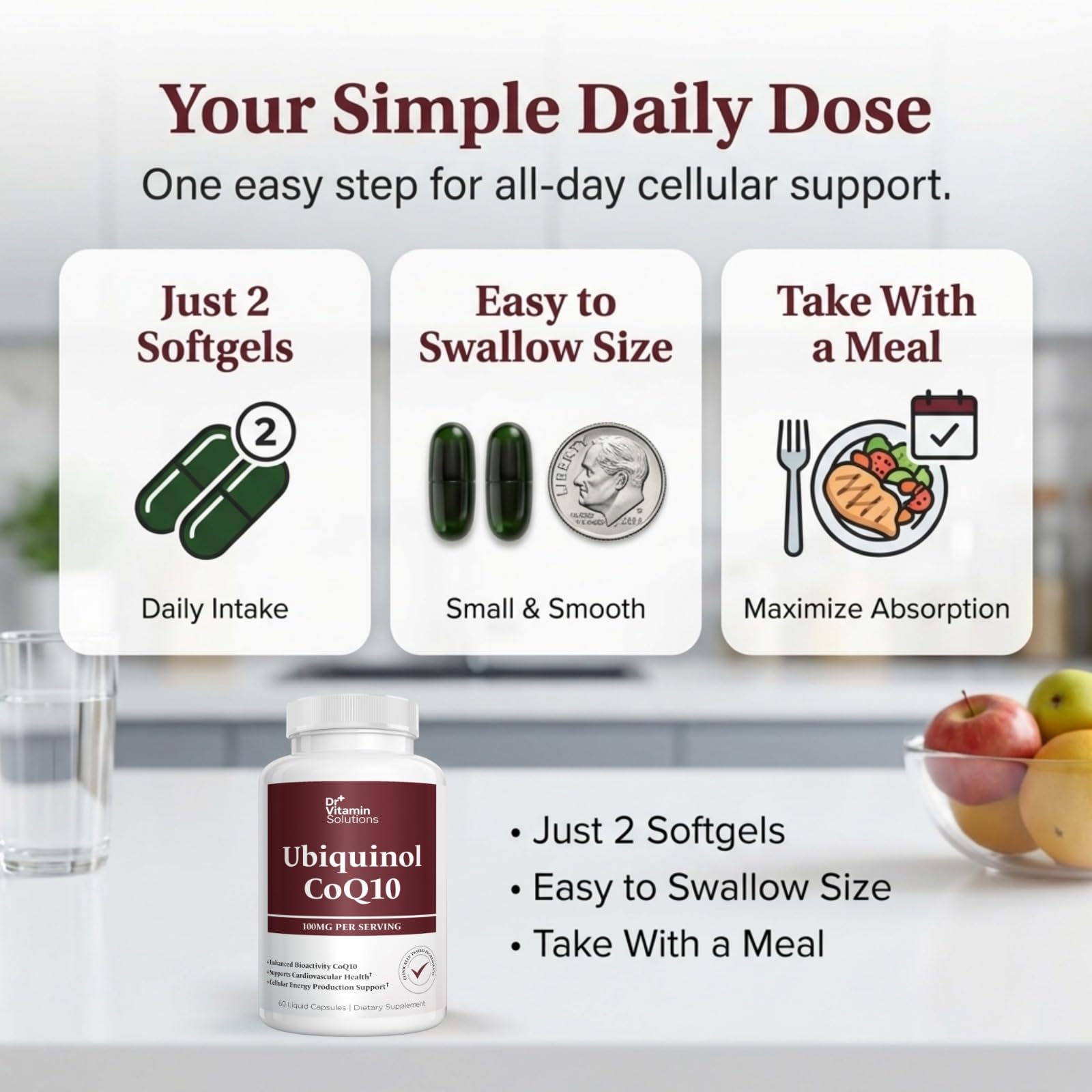 Ubiquinol CoQ10 for active lifestyle