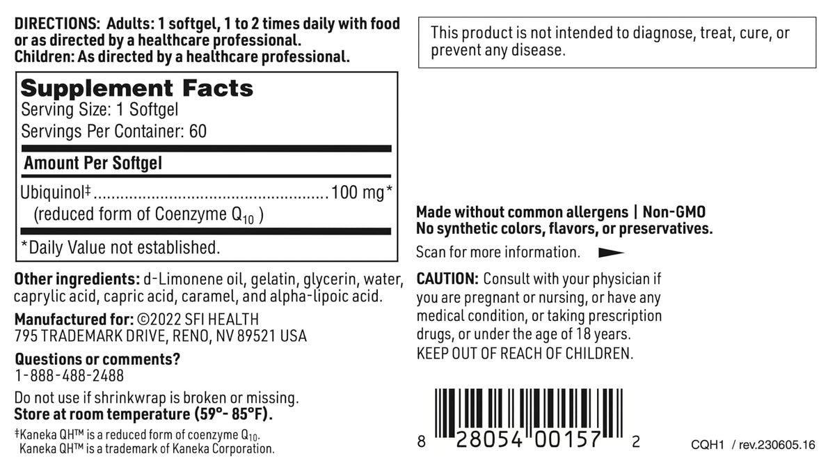 Ubiquinol CoQ10 for antioxidant protection