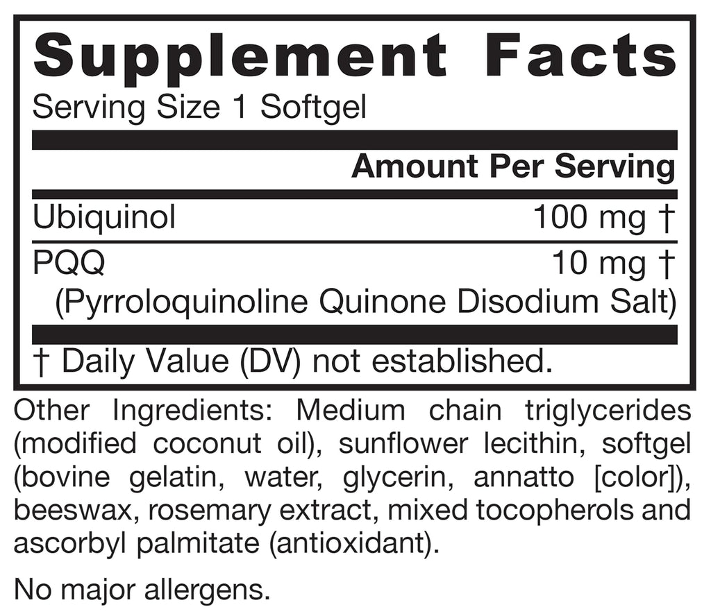 Ubiquinol CoQ10 for enhanced absorption