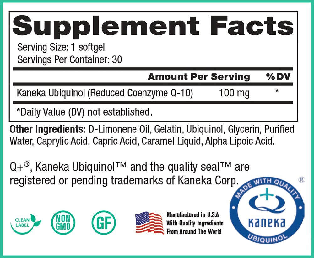 Ubiquinol energy booster capsules