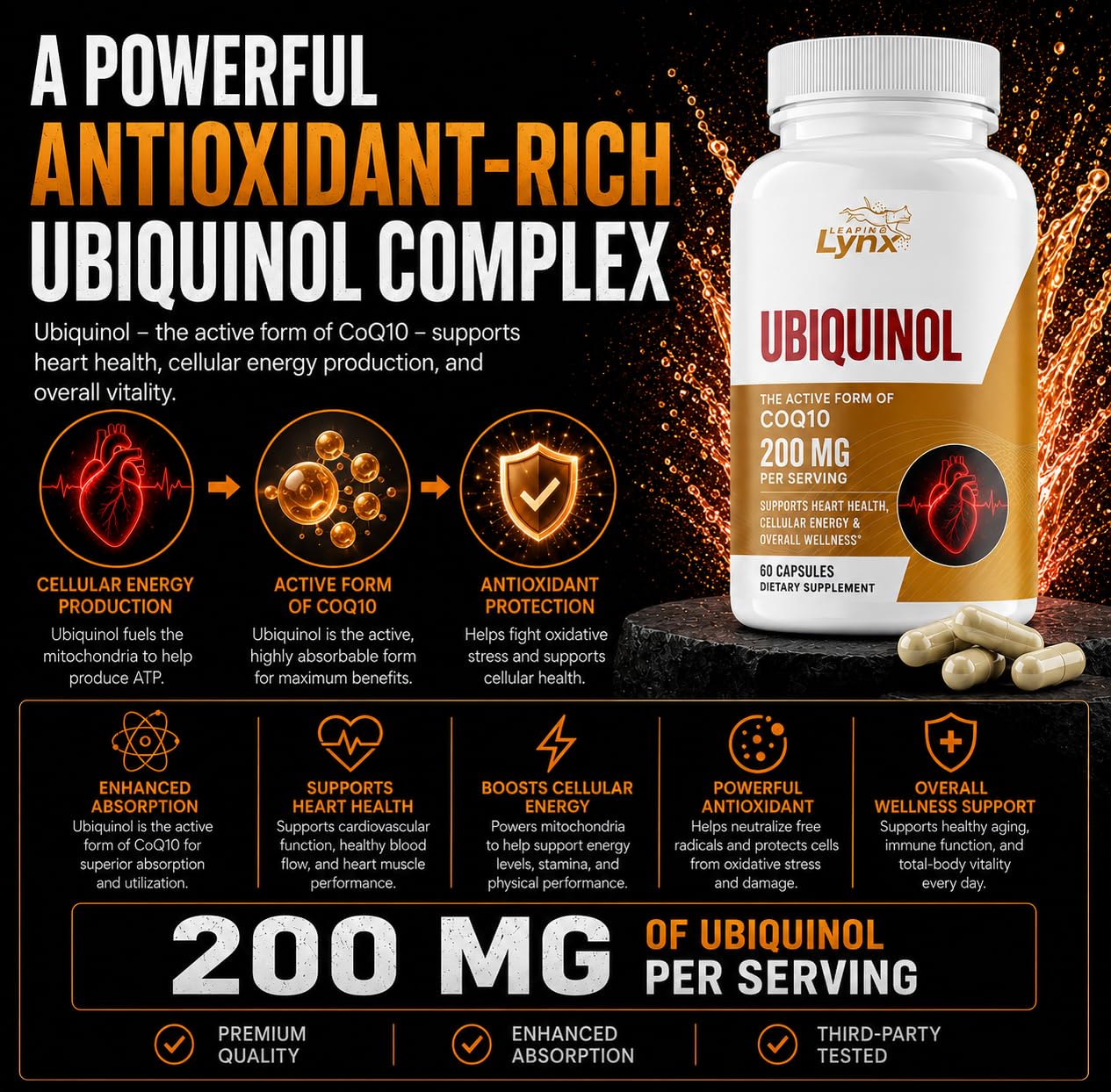 Ubiquinol for heart health support