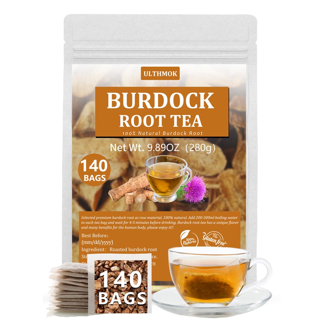 ULTHMOK burdock root tea bags