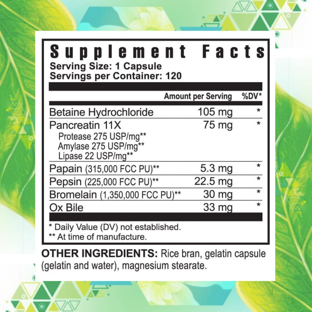 Ultimate enzymes with Betaine HCl benefits