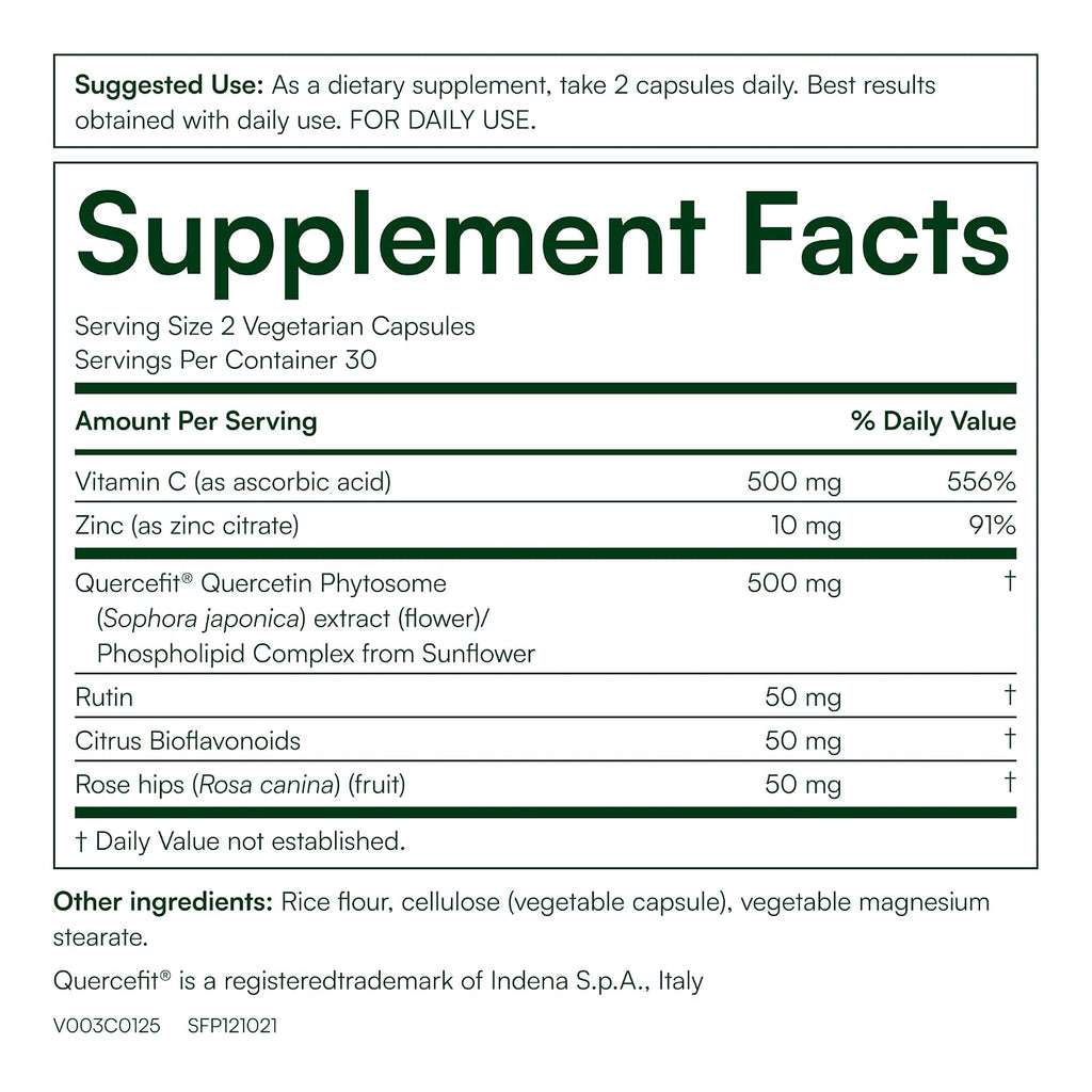 Ultimate quercetin phytosome for seasonal allergies