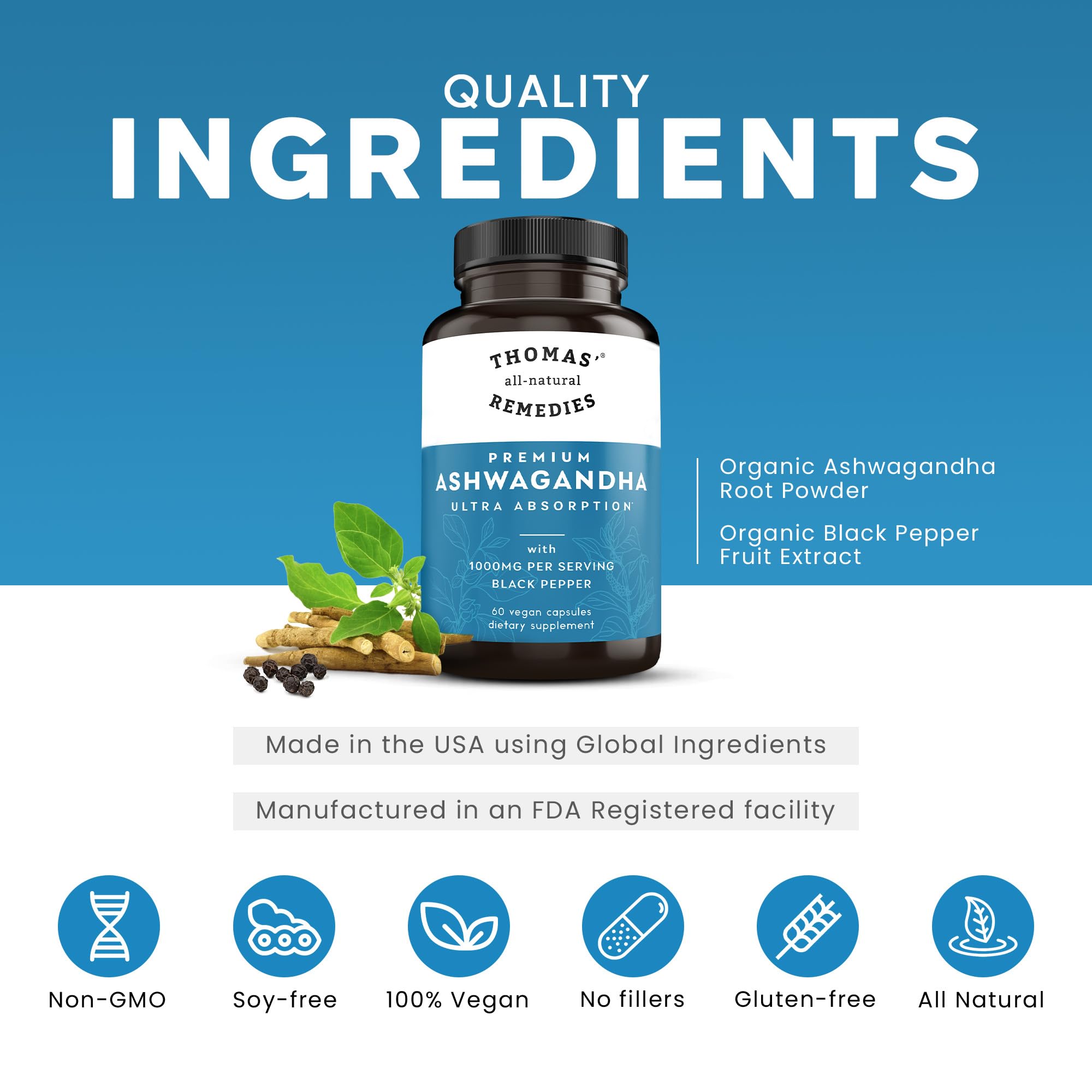 Ultra absorption ashwagandha with black pepper
