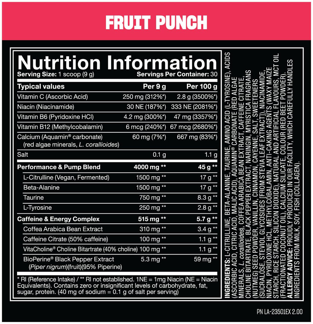 ultra-concentrated pre-workout formula