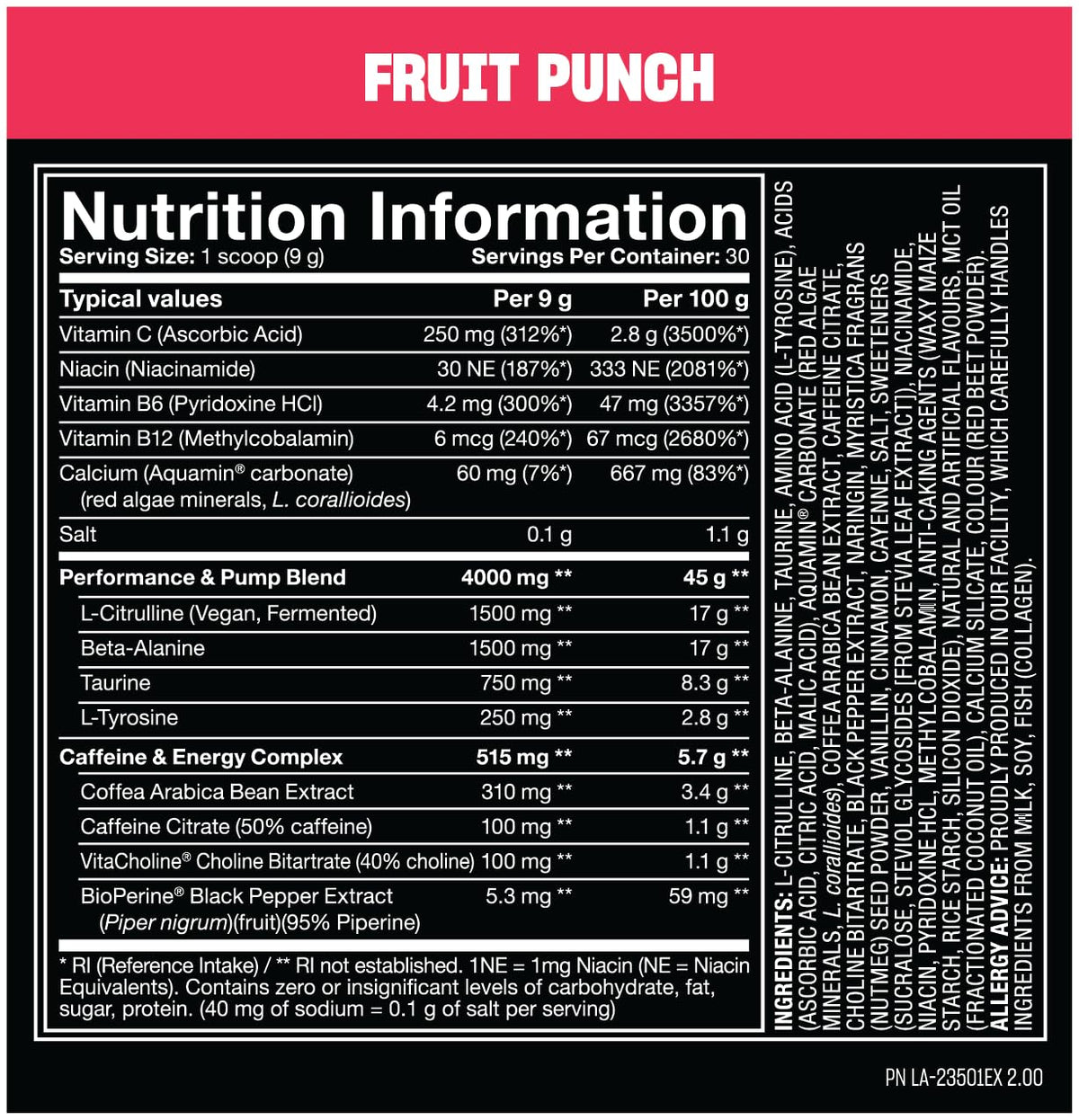 ultra-concentrated pre-workout formula