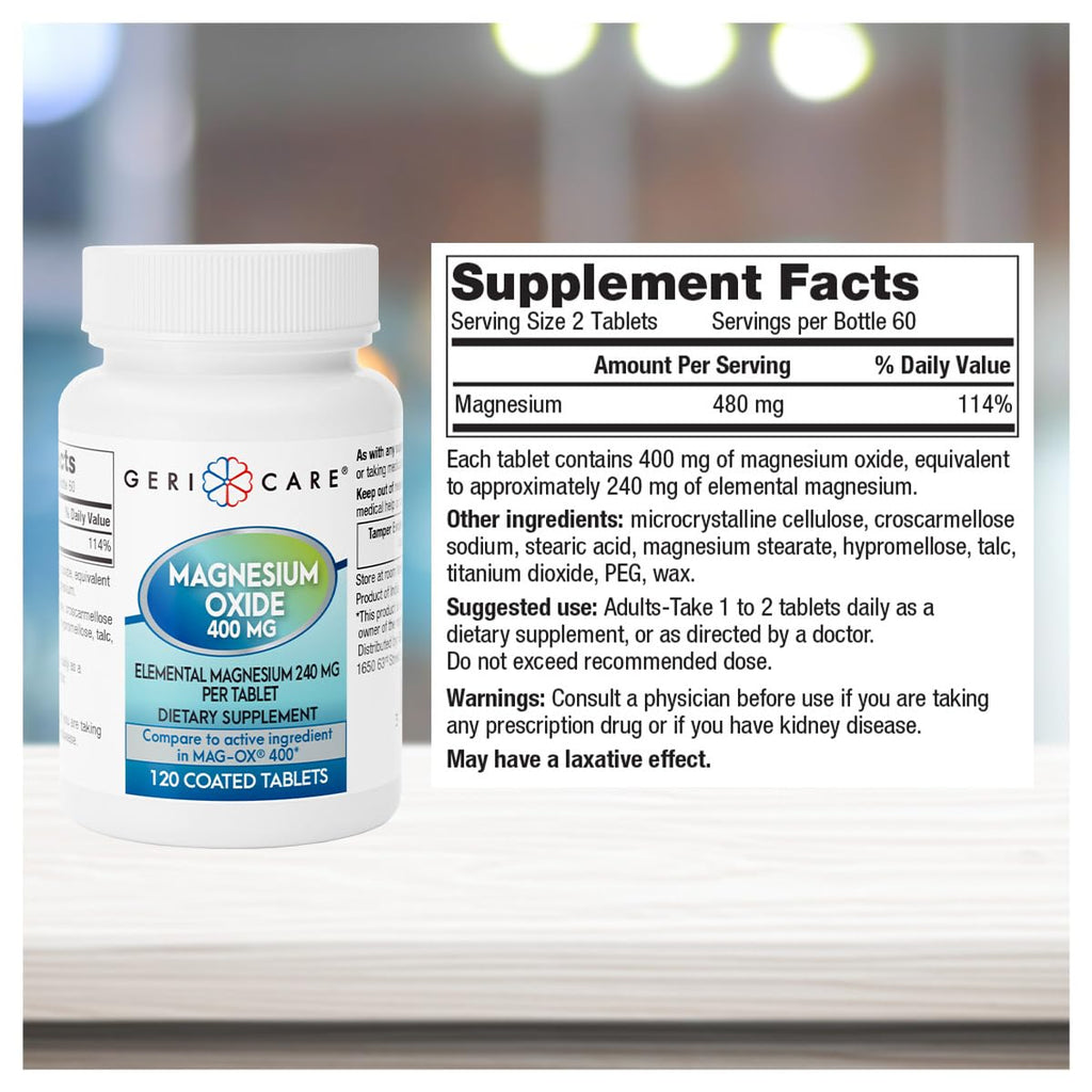 Uncoated magnesium oxide for easy digestion