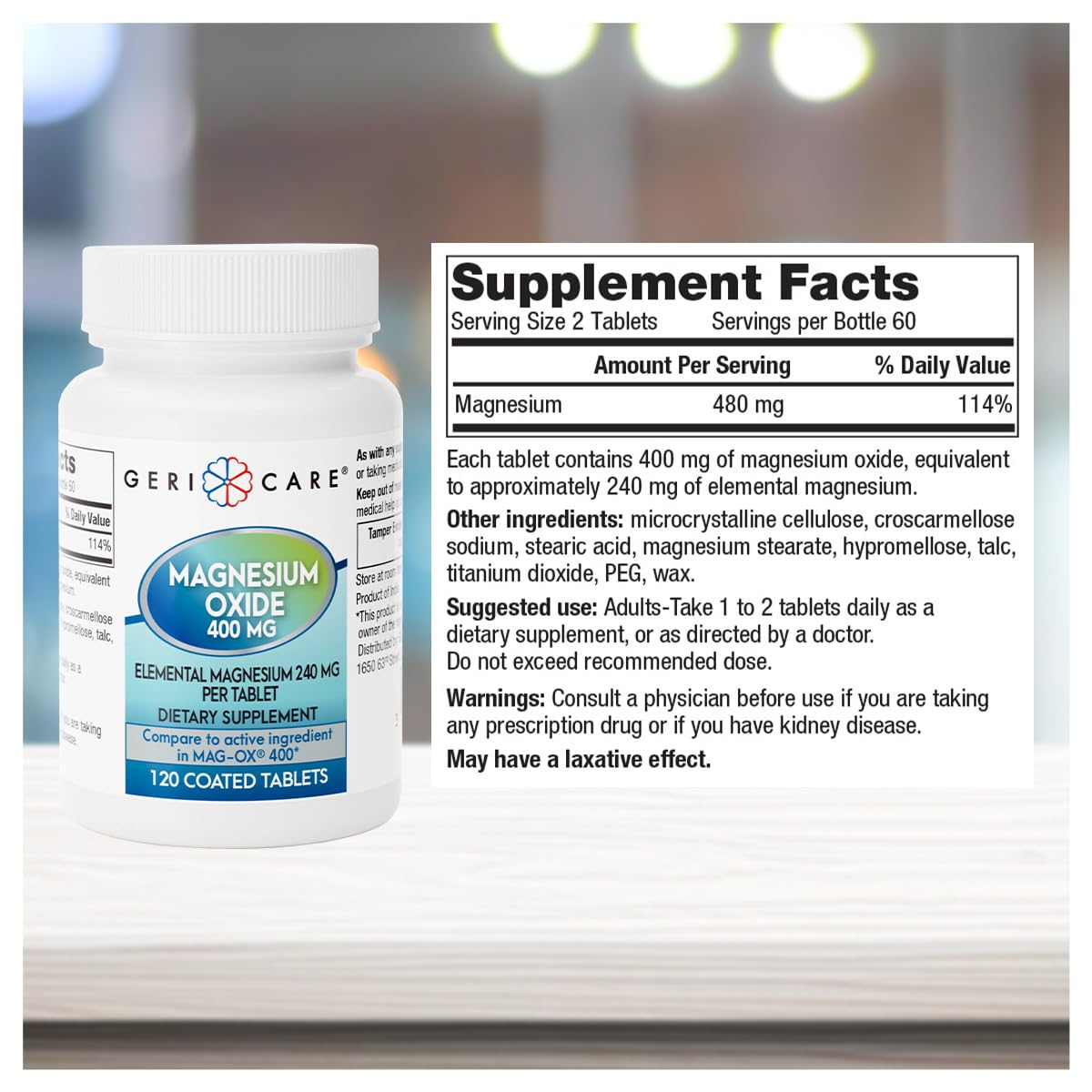Uncoated magnesium oxide for easy digestion