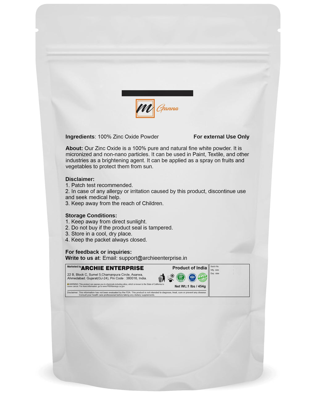 uncoated zinc oxide benefits