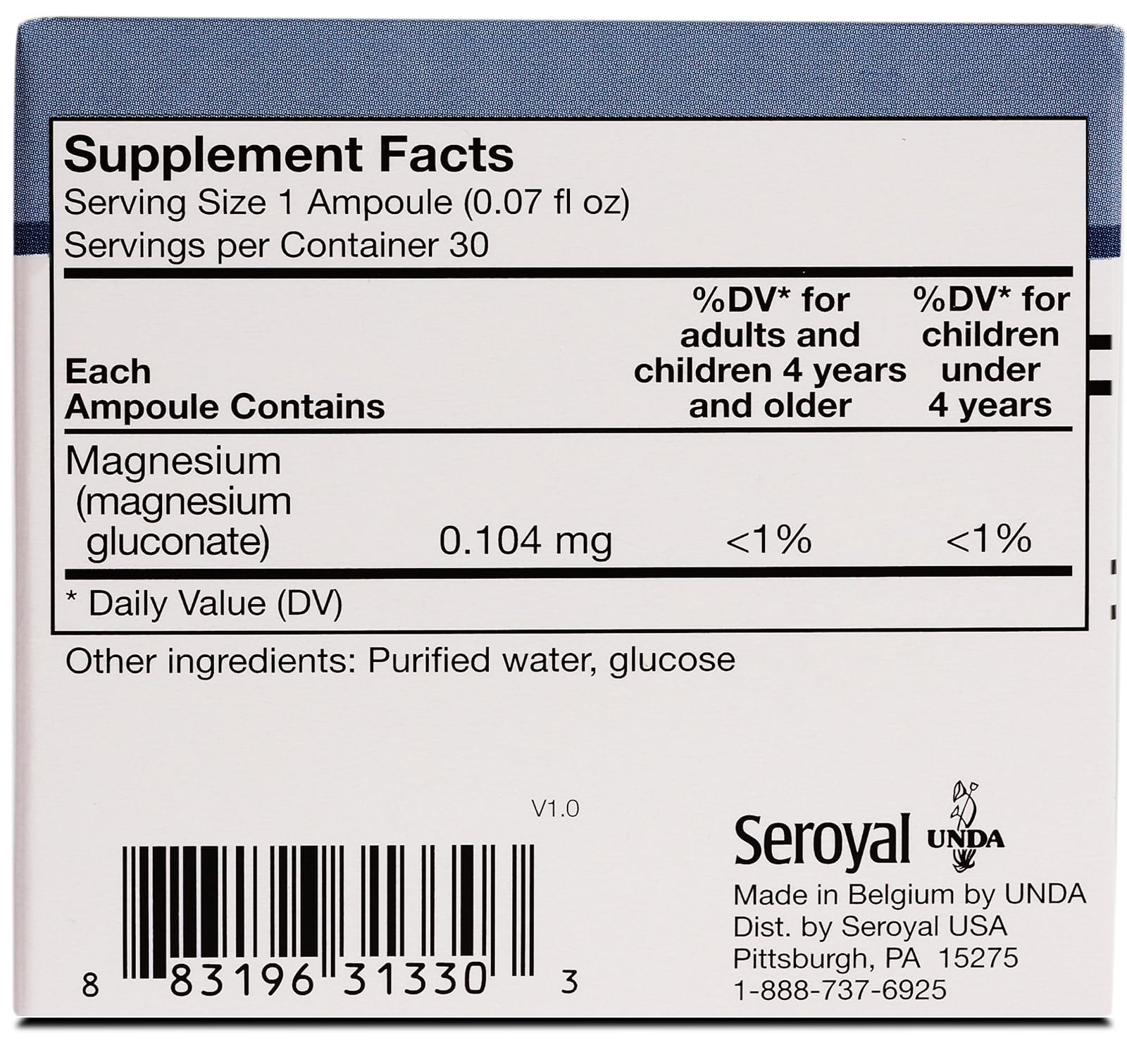 UNDA magnesium ampoules for relaxation