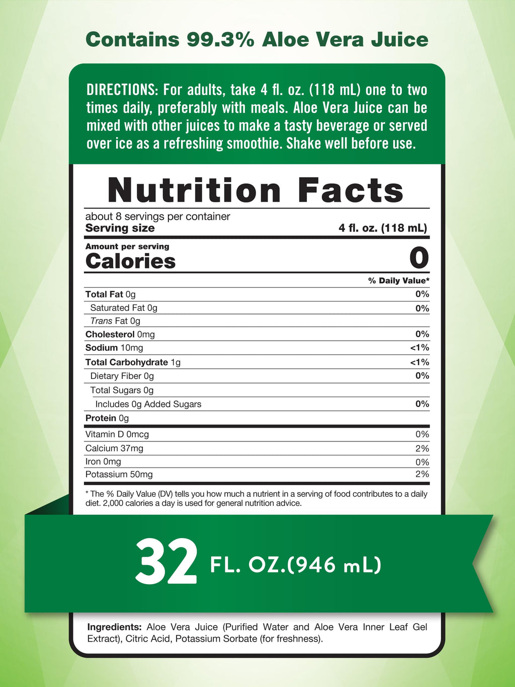 unflavored aloe vera juice for wellness