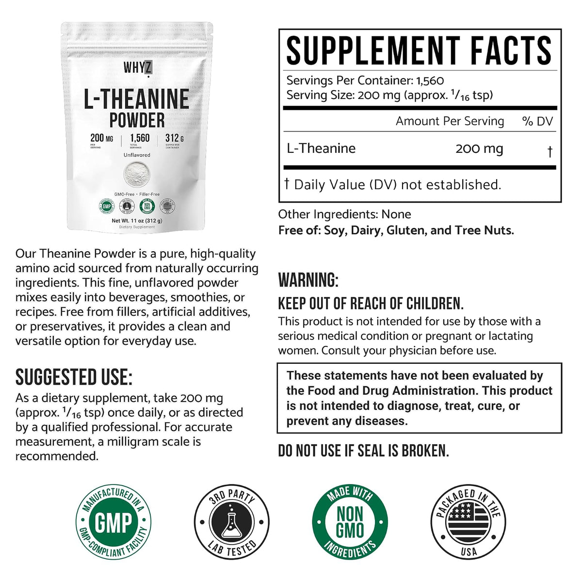 Unflavored amino acid supplement for stress relief