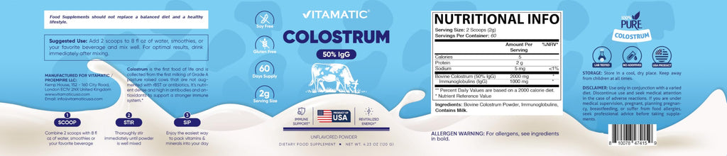 unflavored colostrum for versatile use
