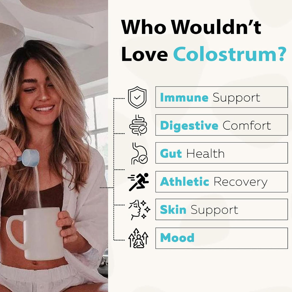 Unflavored colostrum powder for wellness